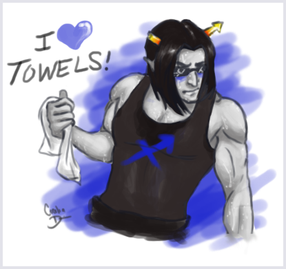 MSPA Booru - ceciliabot equius zahhak heart solo towel | 11080