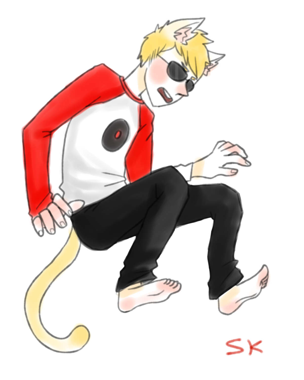 MSPA Booru - animal ears dave strider huge red baseball tee solo susan ...
