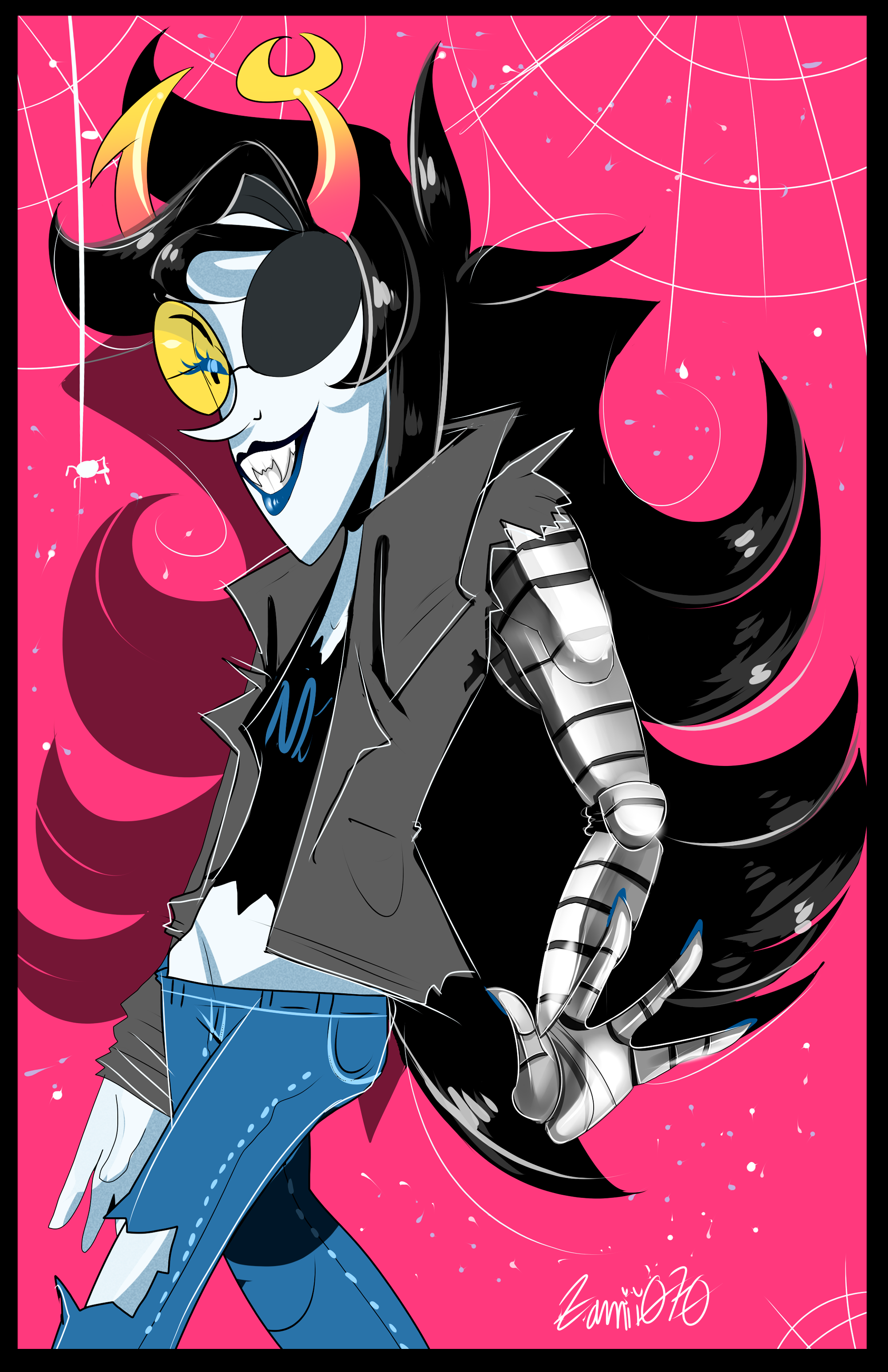 MSPA Booru - 2014 artificial limb eyepatch fullres solo spiders starter ...