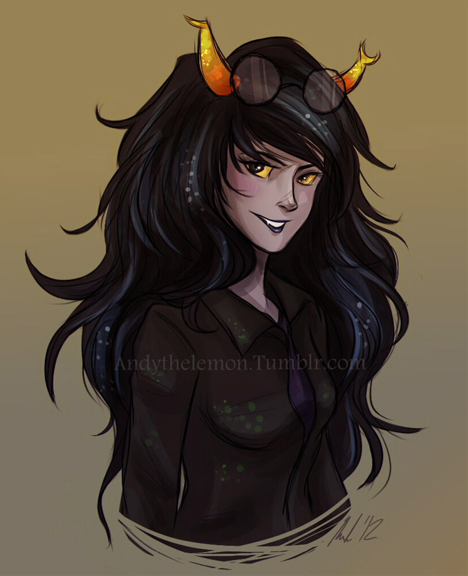 MSPA Booru - andythelemon headshot solo vriska serket watermark | 93368