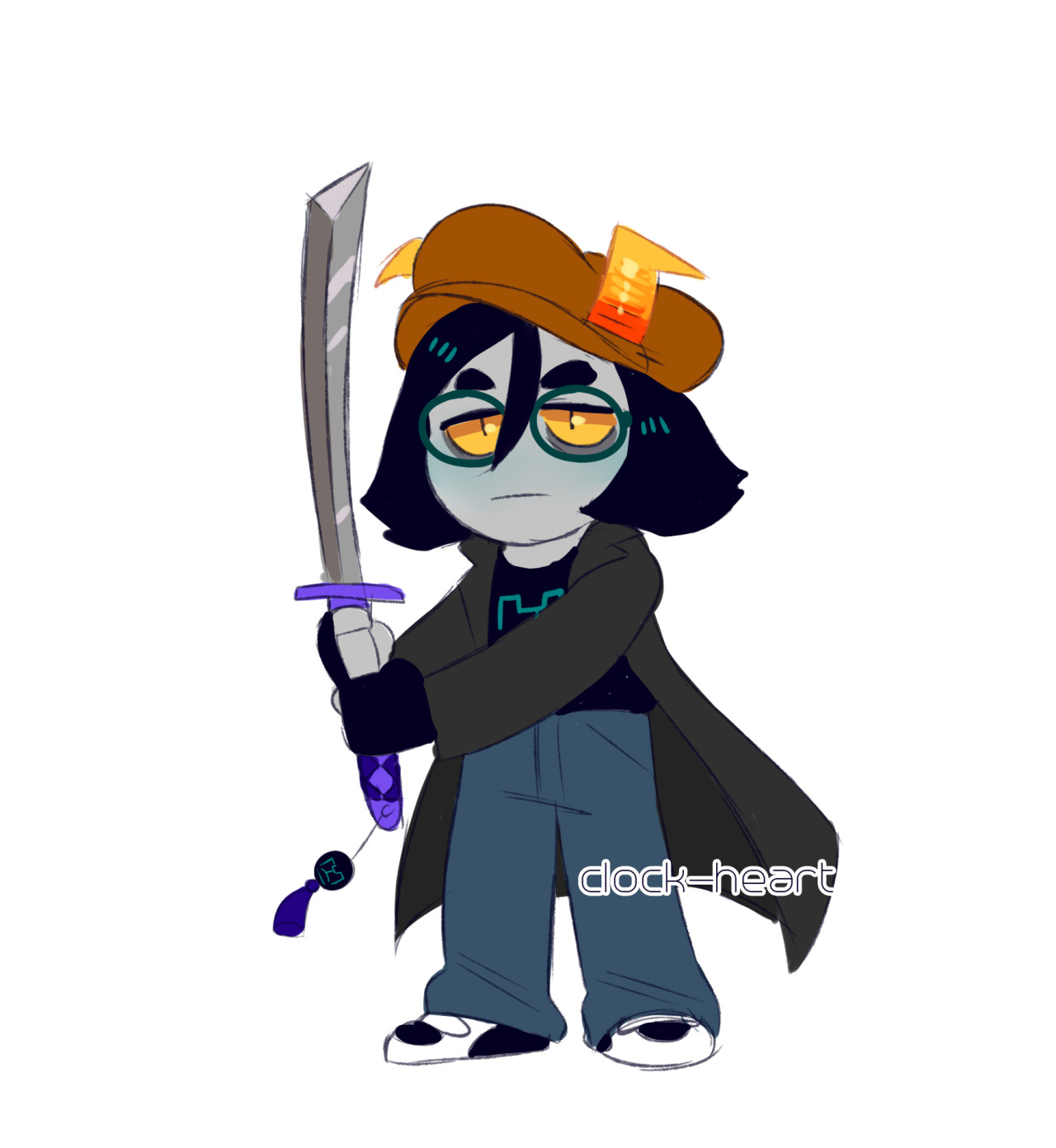 MSPA Booru - clock-heart hiveswap solo tasseled sword tegiri kalbur ...