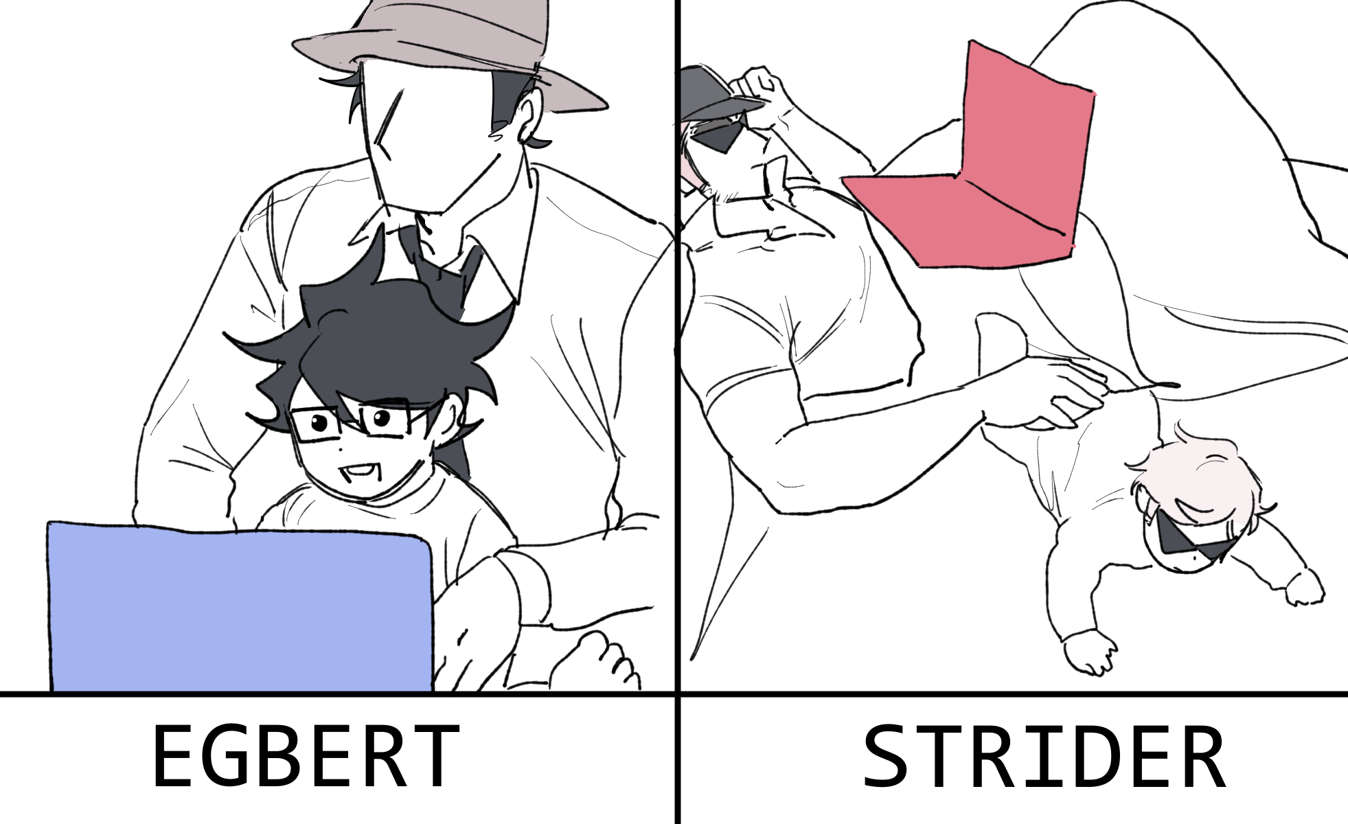 MSPA Booru - 2021 babies bro computer dad dave strider fedora fullres ...