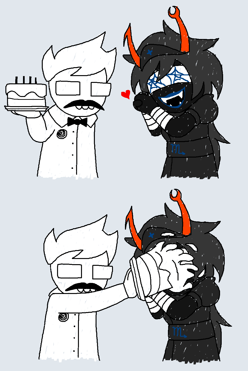 MSPA Booru - 2025 beforus ancestors blindfold cake comic facial hair ...