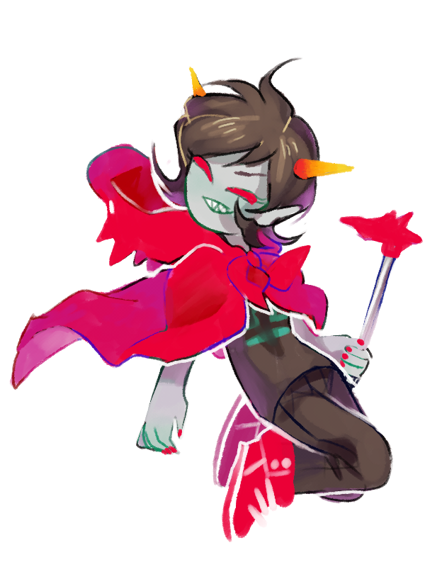 MSPA Booru - dragon cape dragon cane midair no glasses solo terezi ...