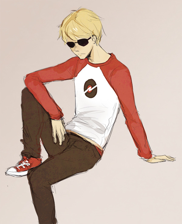 MSPA Booru - 2012 dave strider kostyaa red baseball tee sitting solo ...