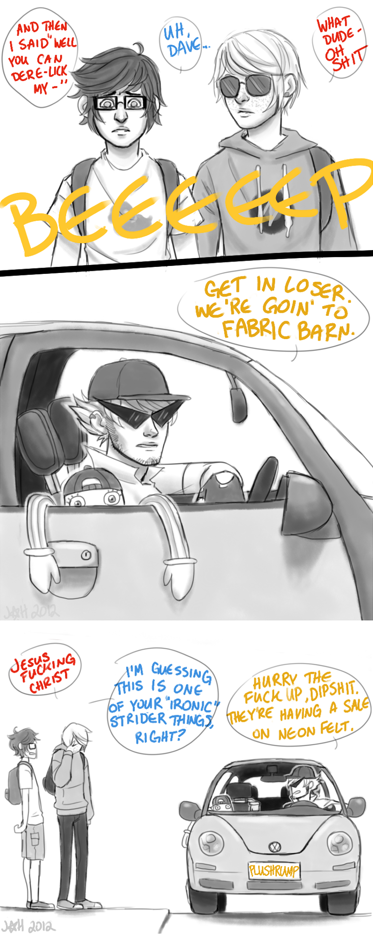 MSPA Booru - bro car comic dave strider john egbert lil cal | 51637