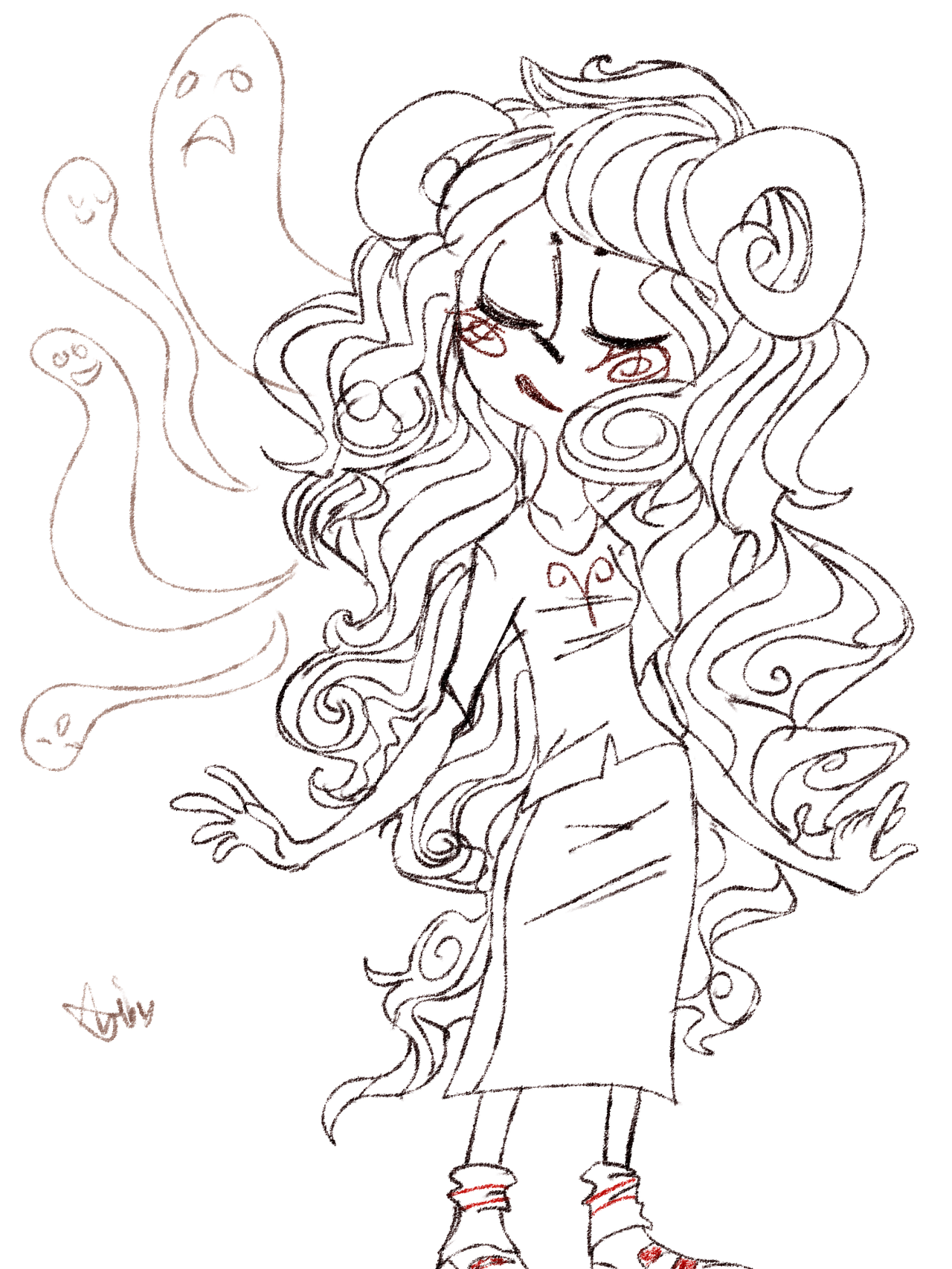 MSPA Booru - aradia megido ghosts highlight color lineart ...