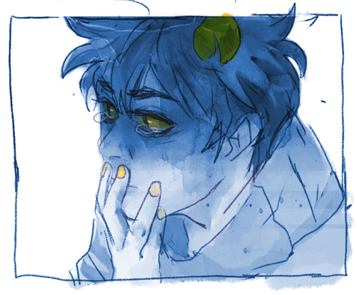 MSPA Booru - crying headshot karkat vantas limited palette solo yt | 69590
