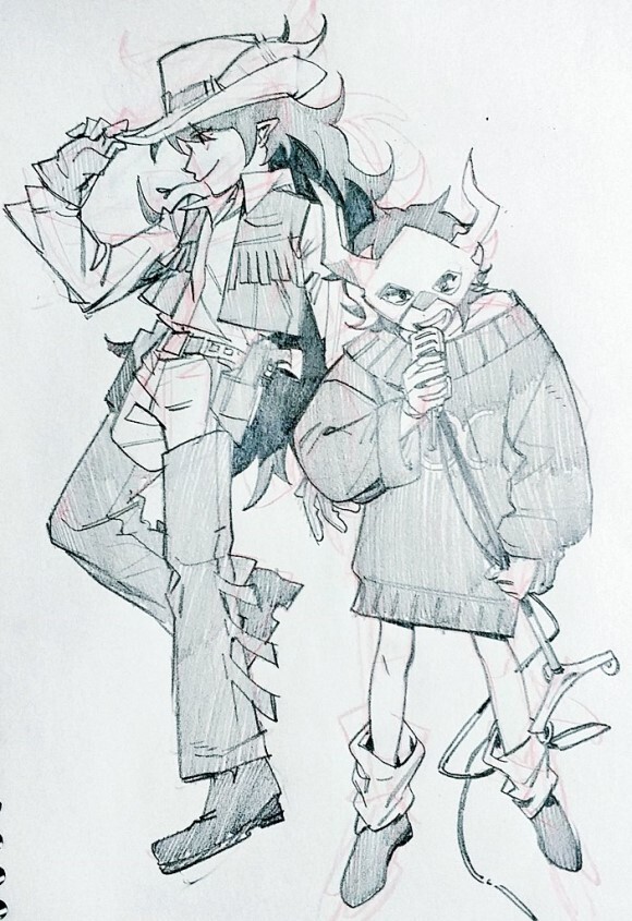 MSPA Booru - 116fdnht 2021 chixie roixmr cowboy hat fullres grayscale ...