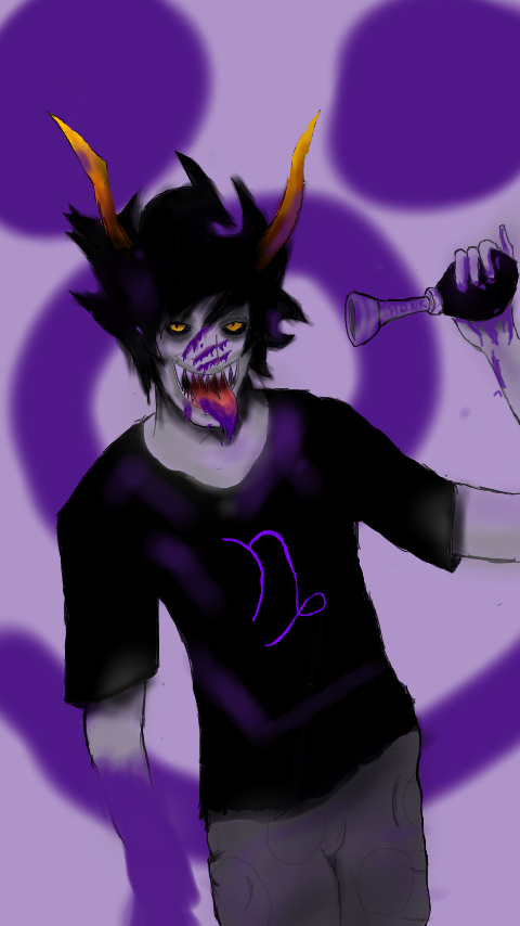 MSPA Booru - :o) azrillepunk blood gamzee makara rubber horn sober ...