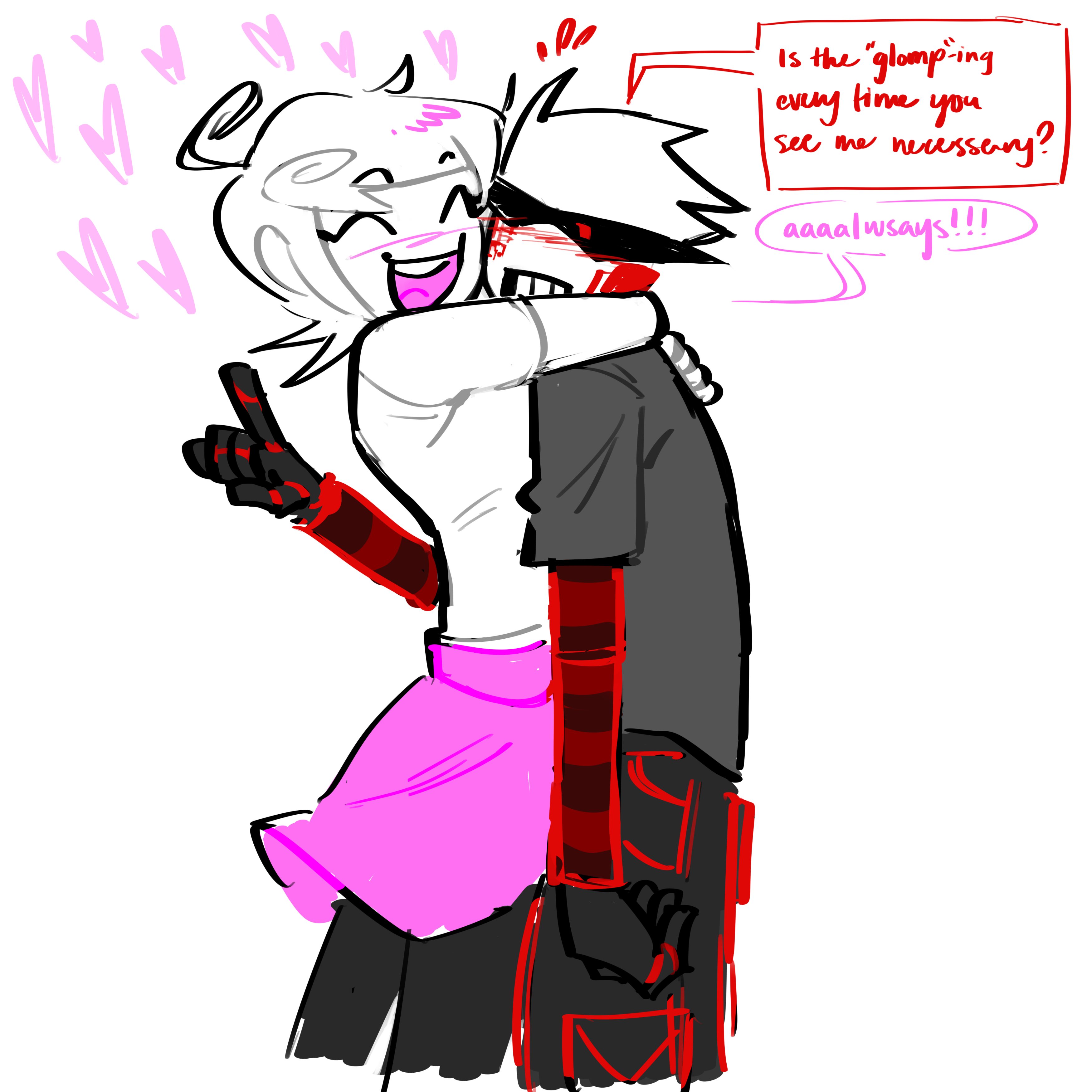 MSPA Booru - 2024 blush broconwhore fullres heart hug humanized lil hal martini glasses redrom ...