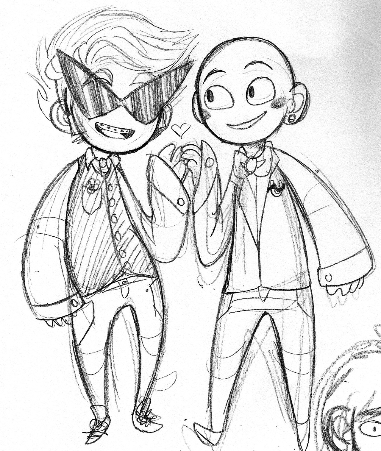 MSPA Booru - caliborn dirk strider dirkuu grayscale heart pencil redrom ...