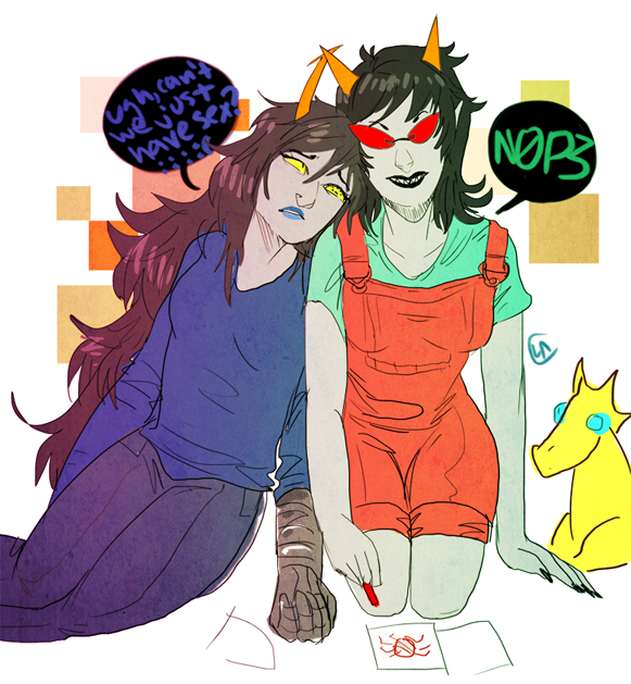 MSPA Booru - artificial limb chalk kneeling lemonsnout miraliese no ...