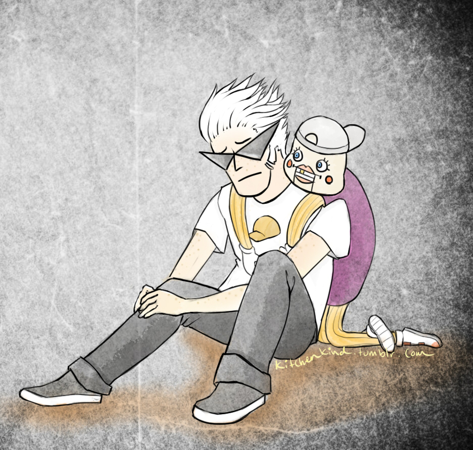 MSPA Booru - dirk strider kitchenkind lil cal reverse hug sitting | 61540