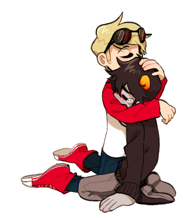 MSPA Booru - bromance crying dave strider hug karkat vantas kneeling no ...