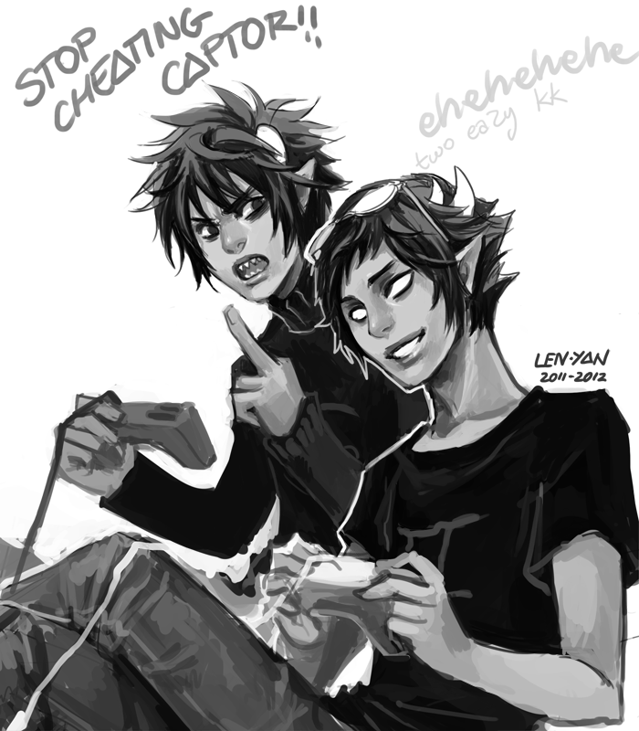 MSPA Booru - gaming grayscale karkat vantas len-yan no glasses sollux ...