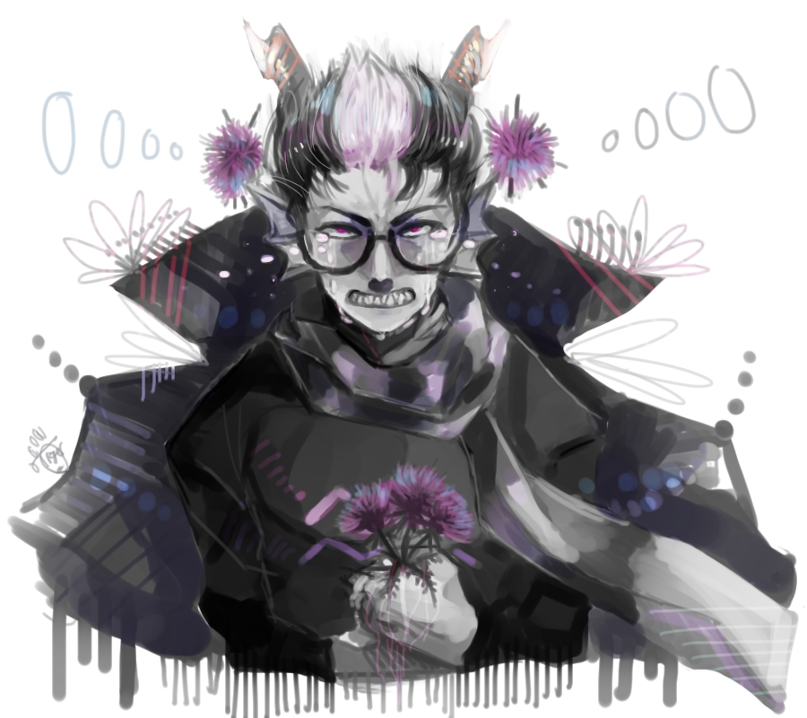 MSPA Booru - crying eridan ampora flowers highlight color solo torako ...