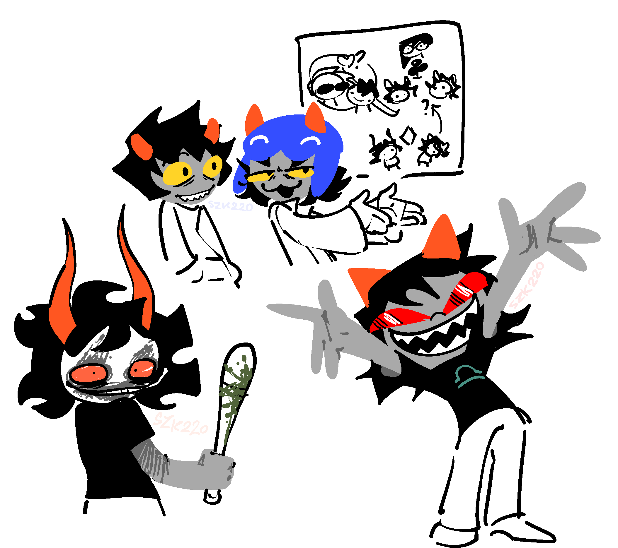 MSPA Booru - 2023 ? art dump ashenrom back angle blood cat hat clubs ...