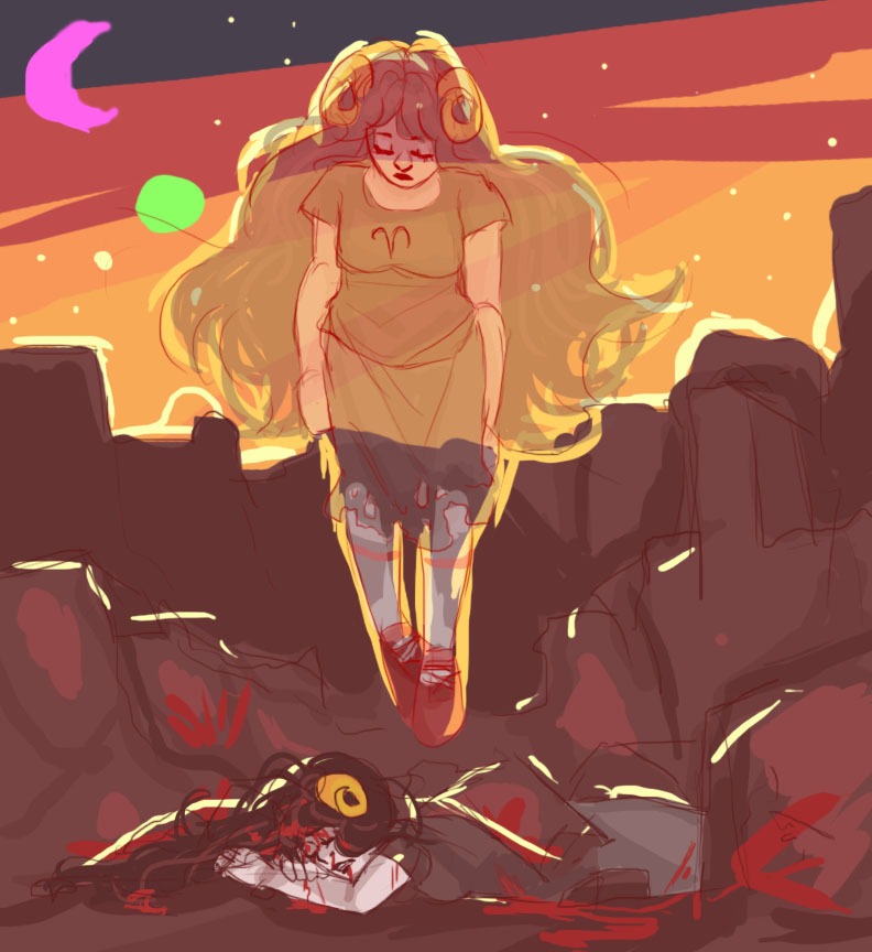 MSPA Booru - aradia megido blood dead dead aradia midair myaverageartblog solo | 143466