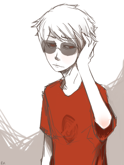 MSPA Booru - dave strider red record tee redkimchi solo | 18168