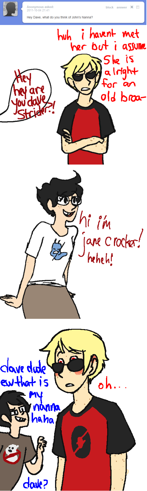 MSPA Booru - 2011 ask askjohnanddave blush comic dave strider jane crocker john egbert minute ...
