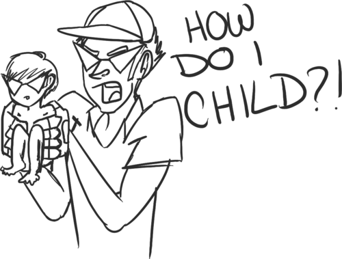 MSPA Booru - babies bro carrying dave strider grayscale lineart | 29923