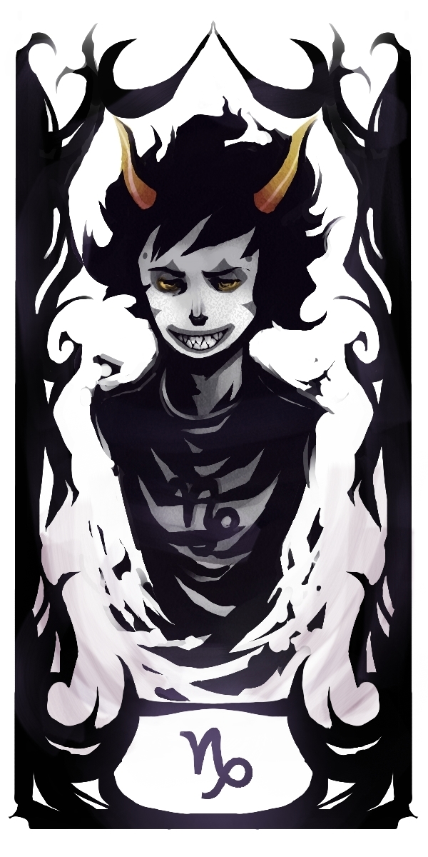 MSPA Booru - gamzee makara greyfinch headshot solo tarot zodiac symbol | 7888