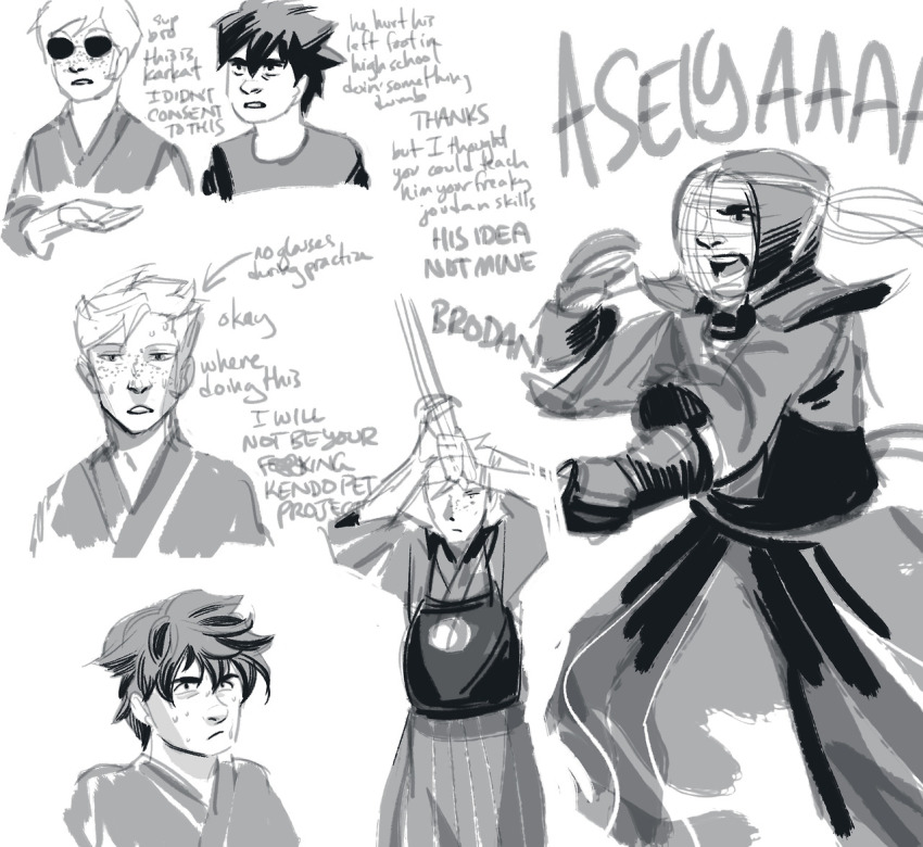 MSPA Booru - au dave strider dirk strider freckles grayscale humanized ...