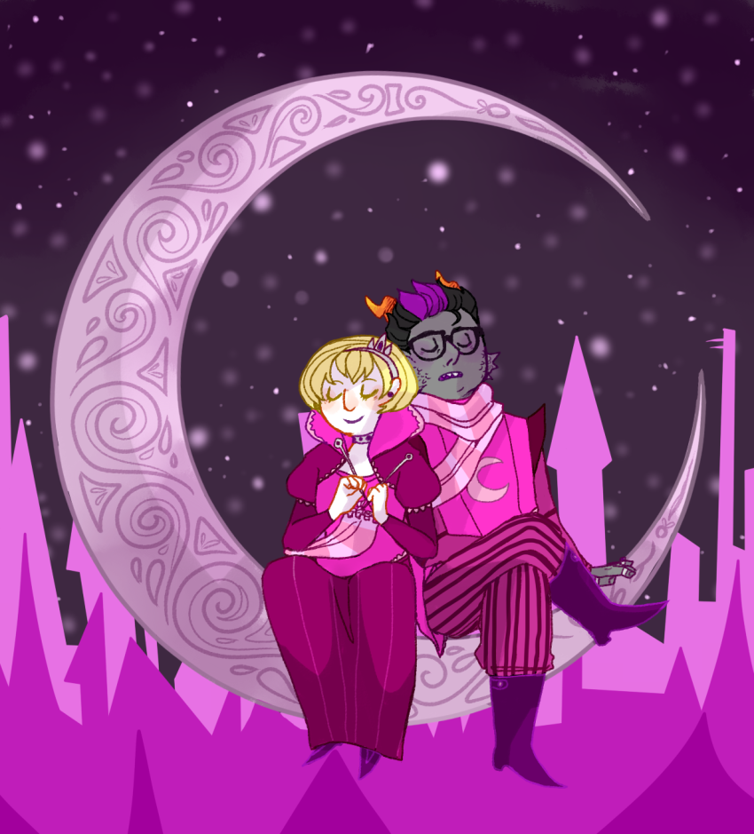 MSPA Booru - derse dreamself eridan ampora knitting needles purple rain ...