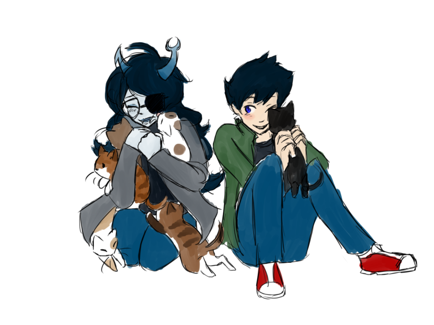 MSPA Booru - cats con heir john's vriska outfit john egbert licking no ...